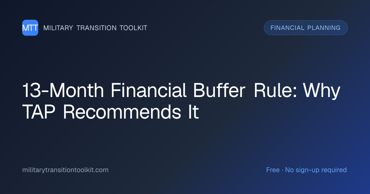 13-Month Financial Buffer Rule: Why TAP Recommends It | Military ...