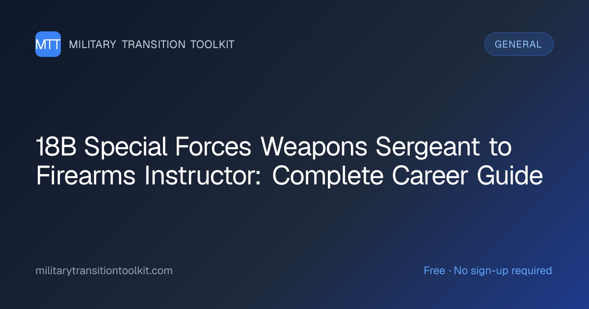 18B Special Forces Weapons Sergeant to Firearms Instructor: Complete ...
