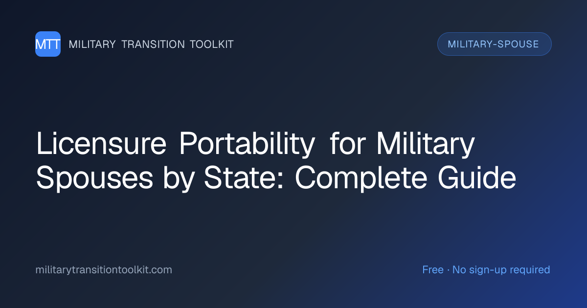 Licensure Portability for Military Spouses by State: Complete Guide ...