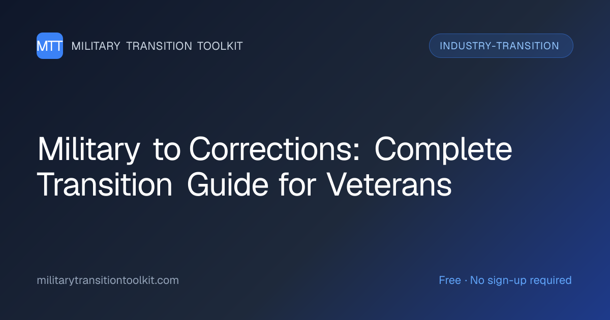 Military to Corrections: Complete Transition Guide for Veterans ...