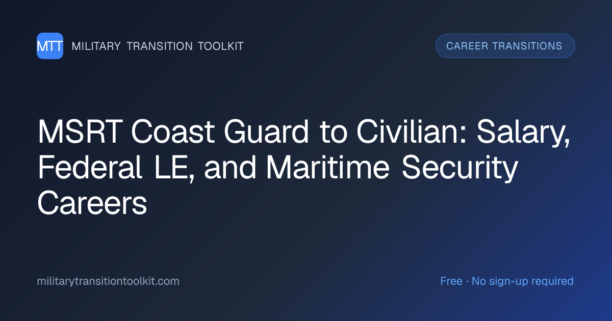 MSRT Coast Guard to Civilian: Salary, Federal LE, and Maritime Security ...
