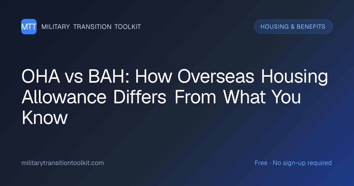OHA vs BAH: How Overseas Housing Allowance Differs From What You Know ...
