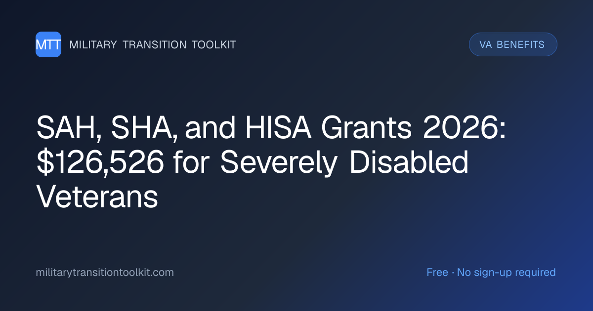SAH, SHA, and HISA Grants 2026: $126,526 for Severely Disabled Veterans ...