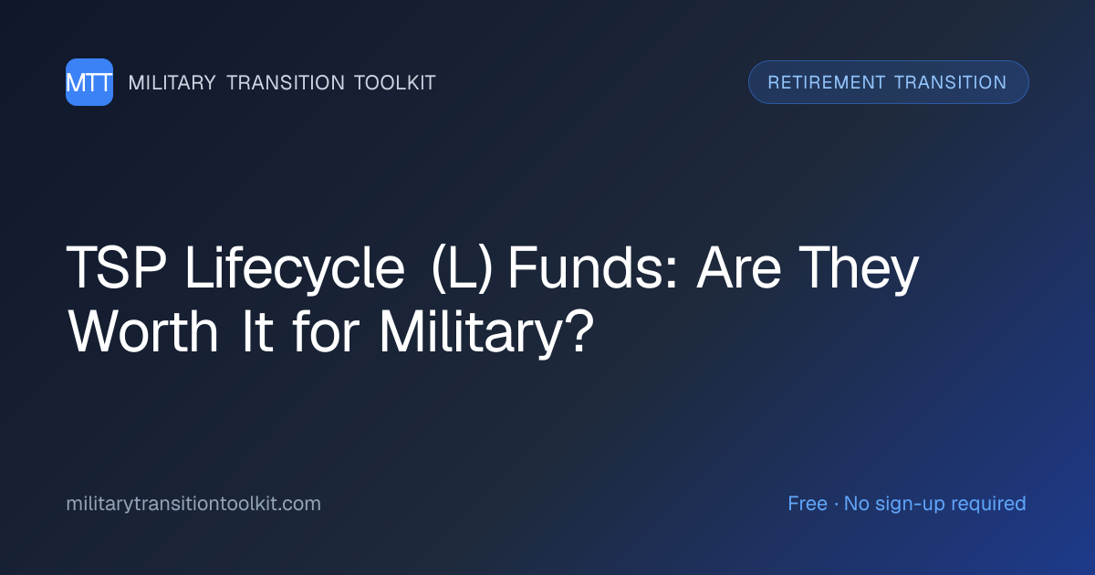 TSP Lifecycle (L) Funds: Are They Worth It for Military? | Military ...